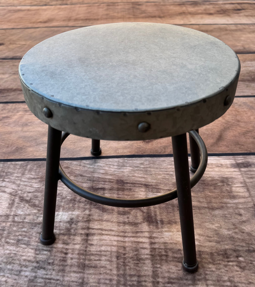 Galvanized Metal Stool JD Vintage Props